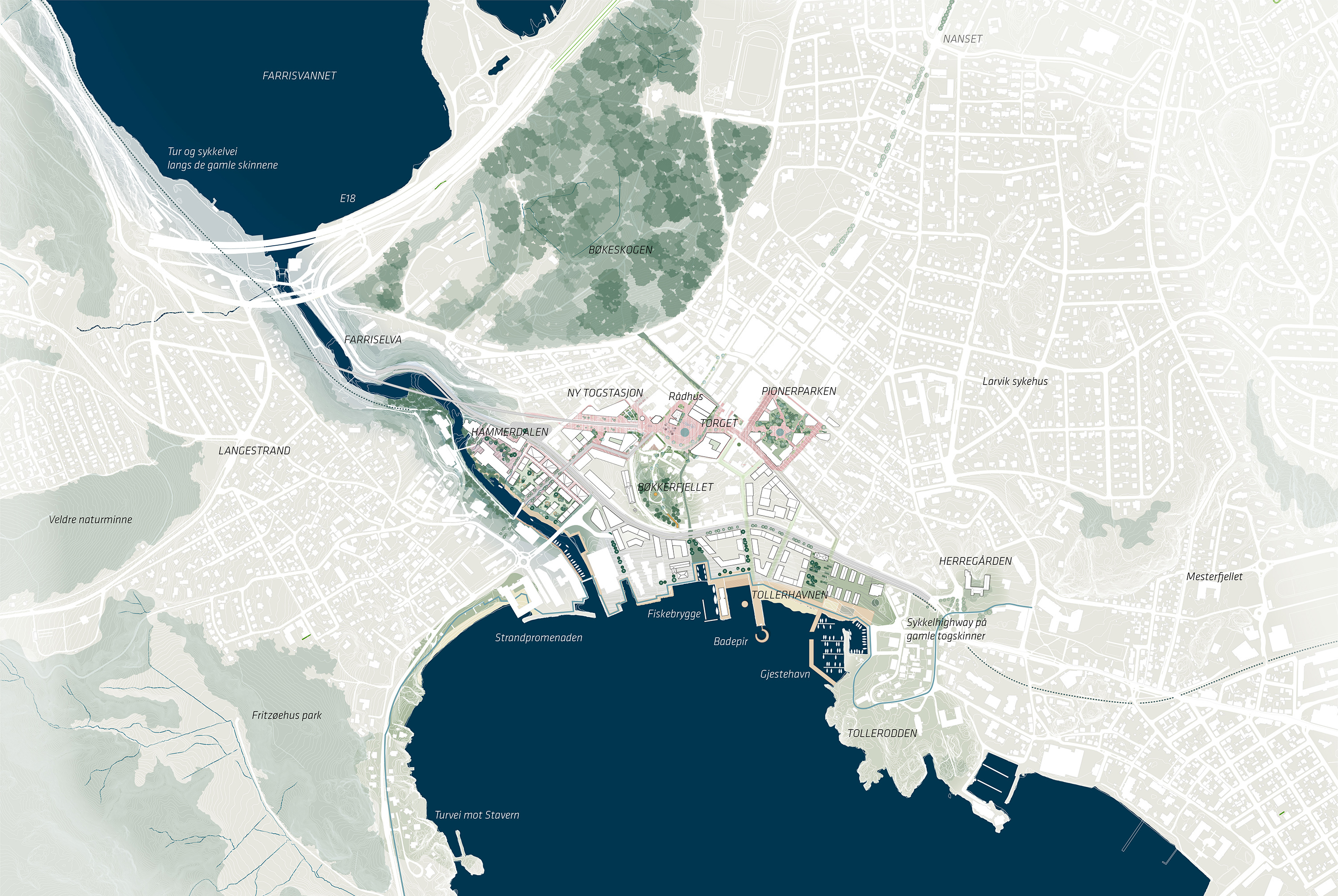 Pionerbyen Larvik - en mulighetsstudie av Larvik sentrum – LPO Arkitekter